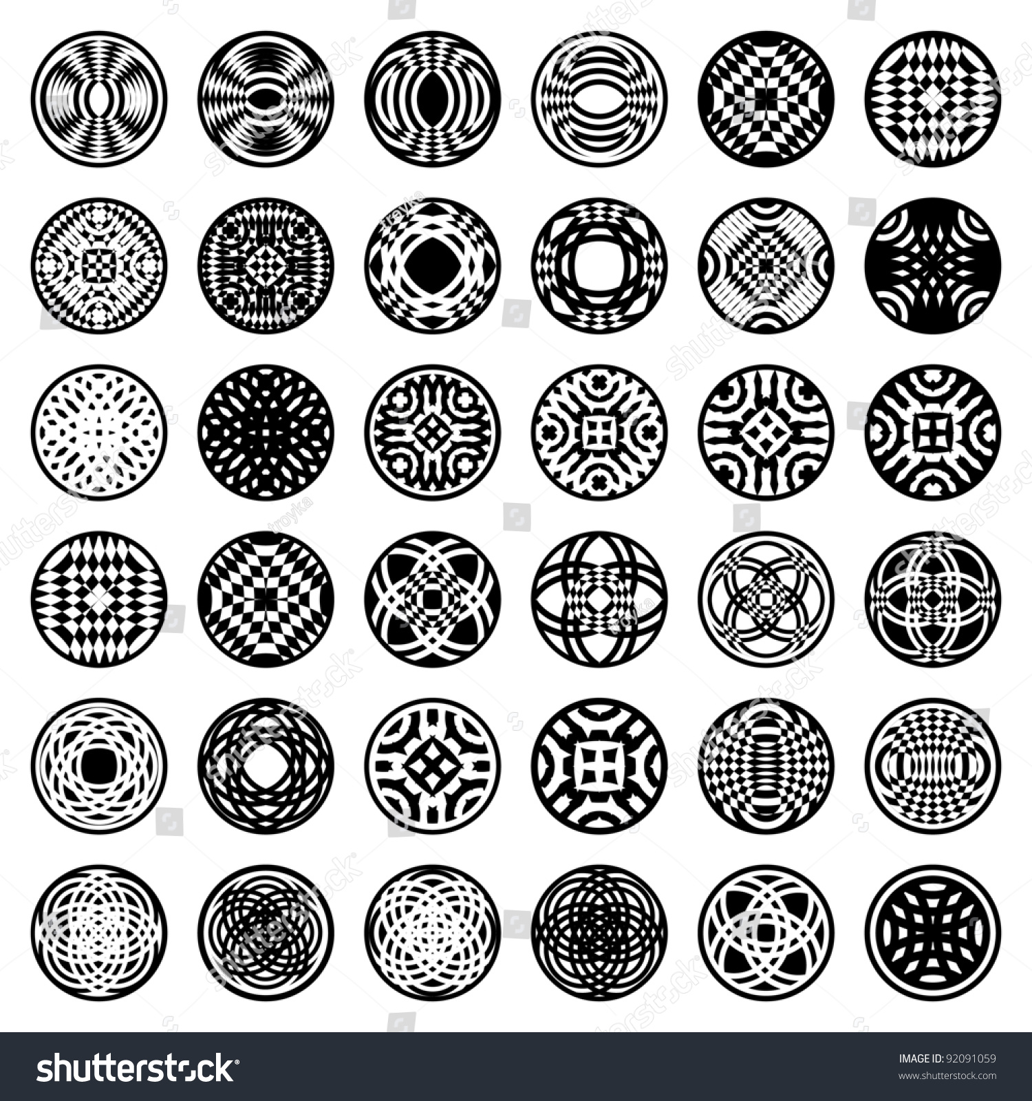 Patterns Circle Shape 36 Design Elements Stock Vector (Royalty Free ...