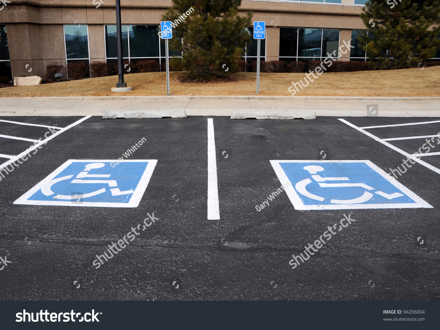 Handicapped Parking Spaces Office Building Stock Photo 94206004 ... Handicapped Parking Spaces Office Building Stock Photo 94206004 ...