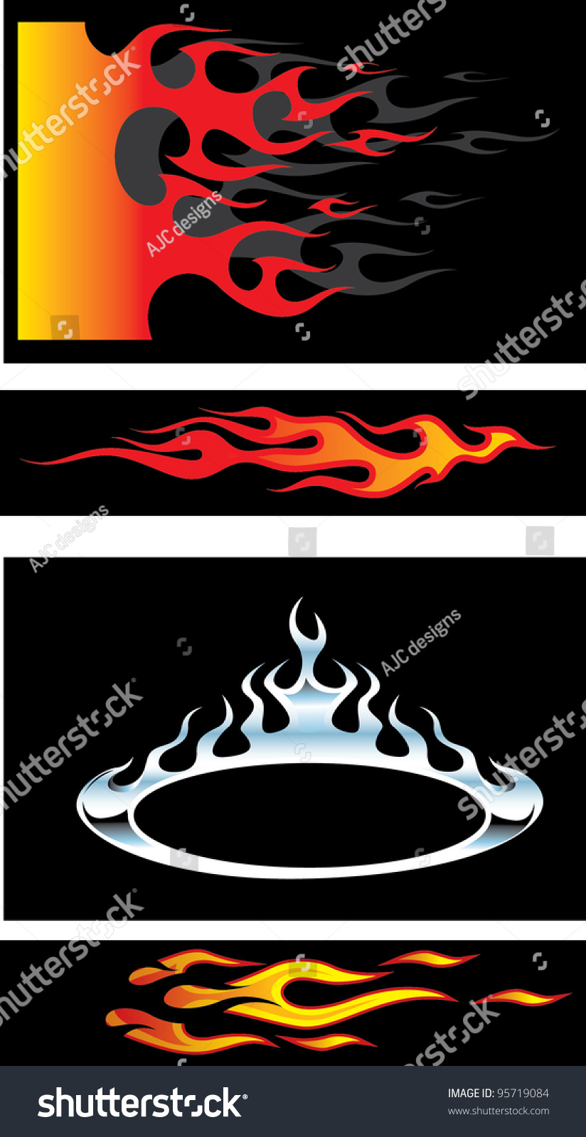 Fire Decals: immagine vettoriale stock (royalty free) 95719084 ...
