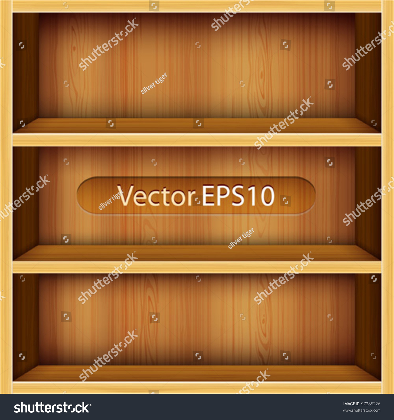Vector Wooden Shelves Background Stock Vector (Royalty Free) 97285226 ... Vector Wooden Shelves Background Stock Vector (Royalty Free) 97285226 ...