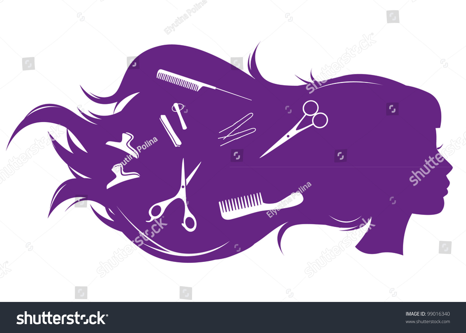 Hairdressing Salon Vector Illusration Girl Long Stock Vector Royalty