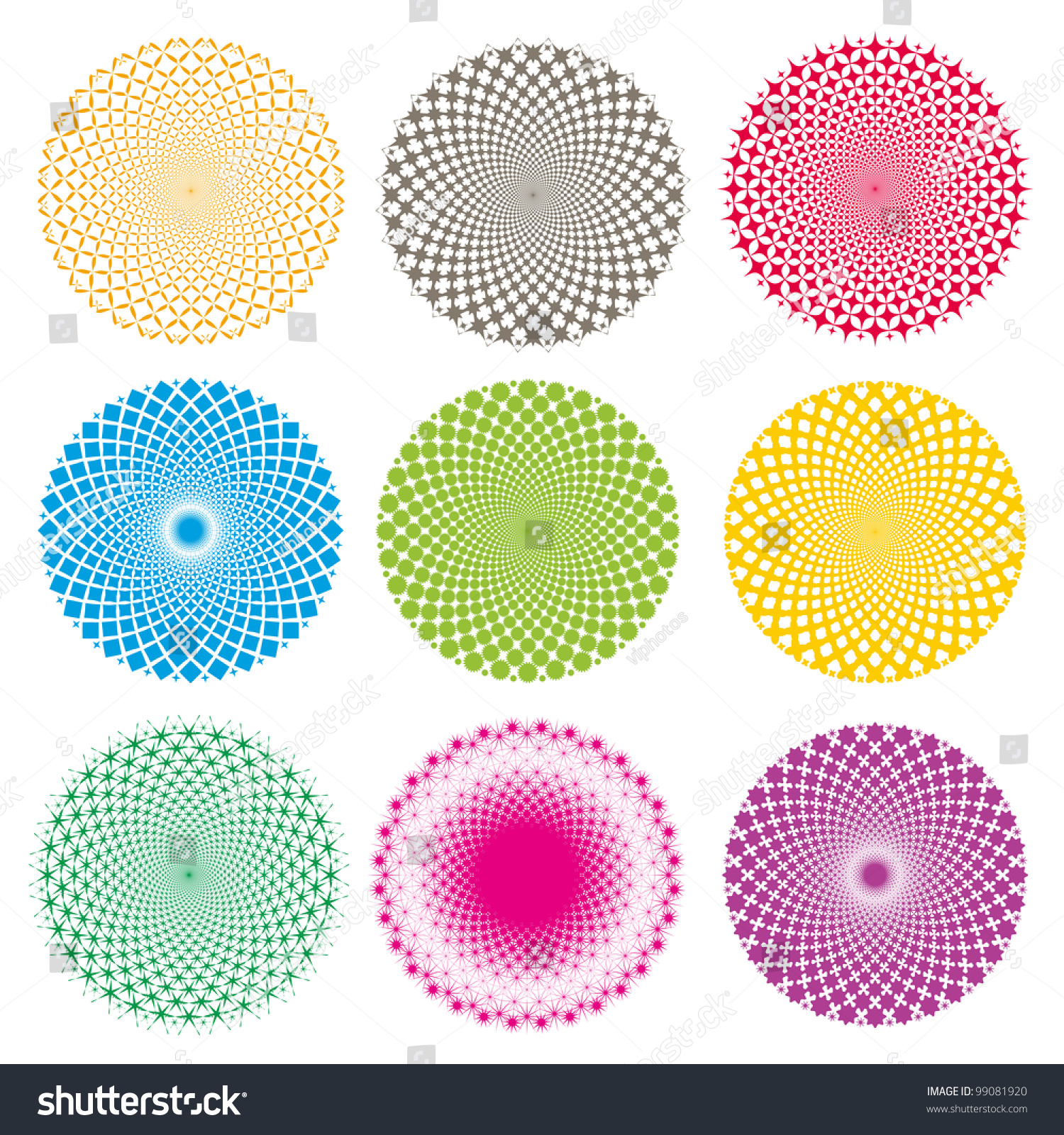Vector Optical Illusion Pattern Set Stock Vector (Royalty Free ...