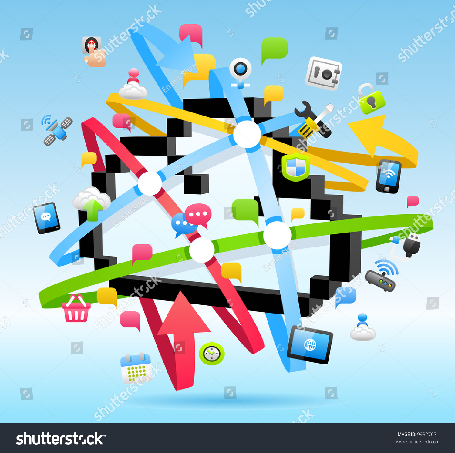 Cloud Computing Network Concept Stock Vector (Royalty Free) 99327671 | Shutterstock
