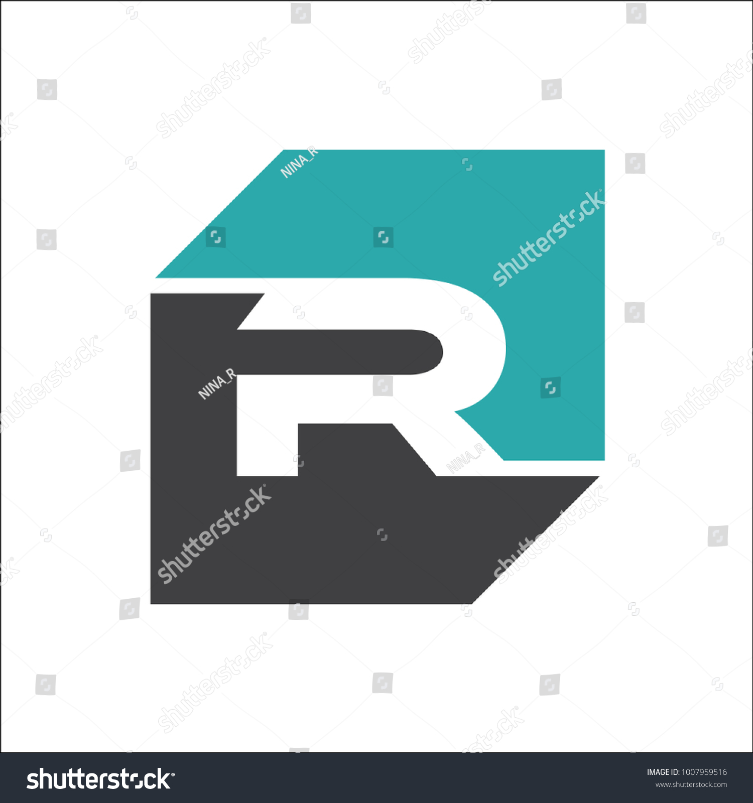 initial R rectangle logo vector Template - Royalty Free Stock Vector ...
