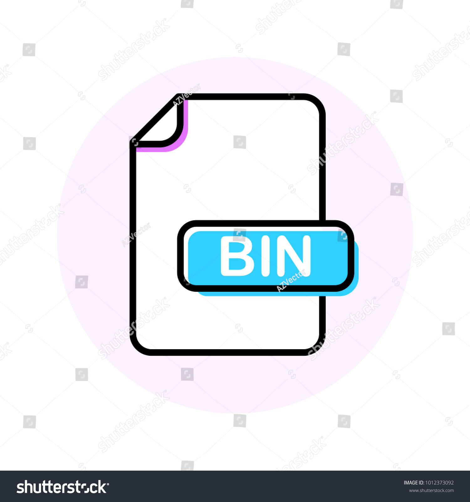 Bin File Format Extension Color Line Icon Royalty Free Stock Vector