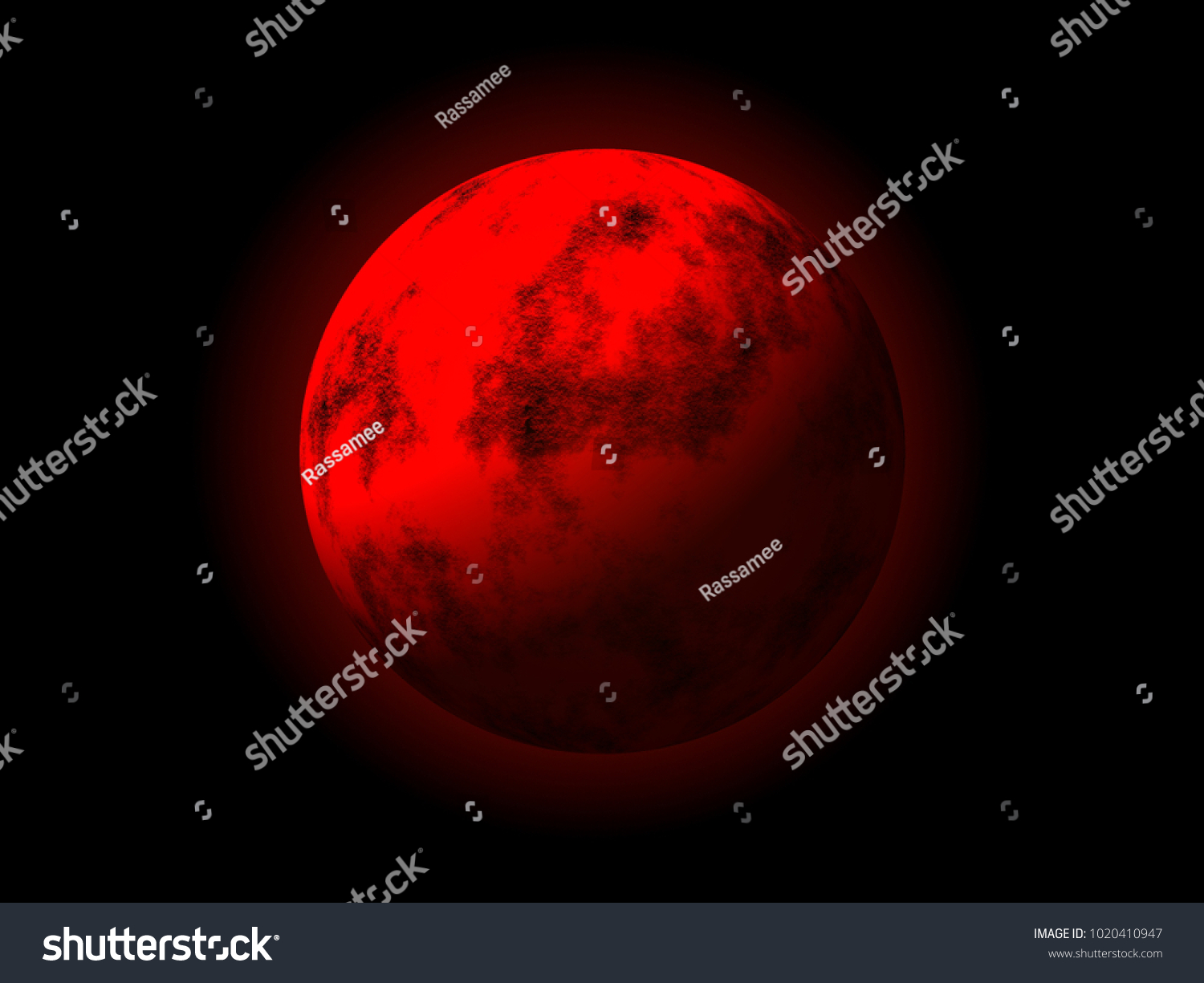 Mega red meteorite glowing in darkness graphic - Royalty Free Stock ...