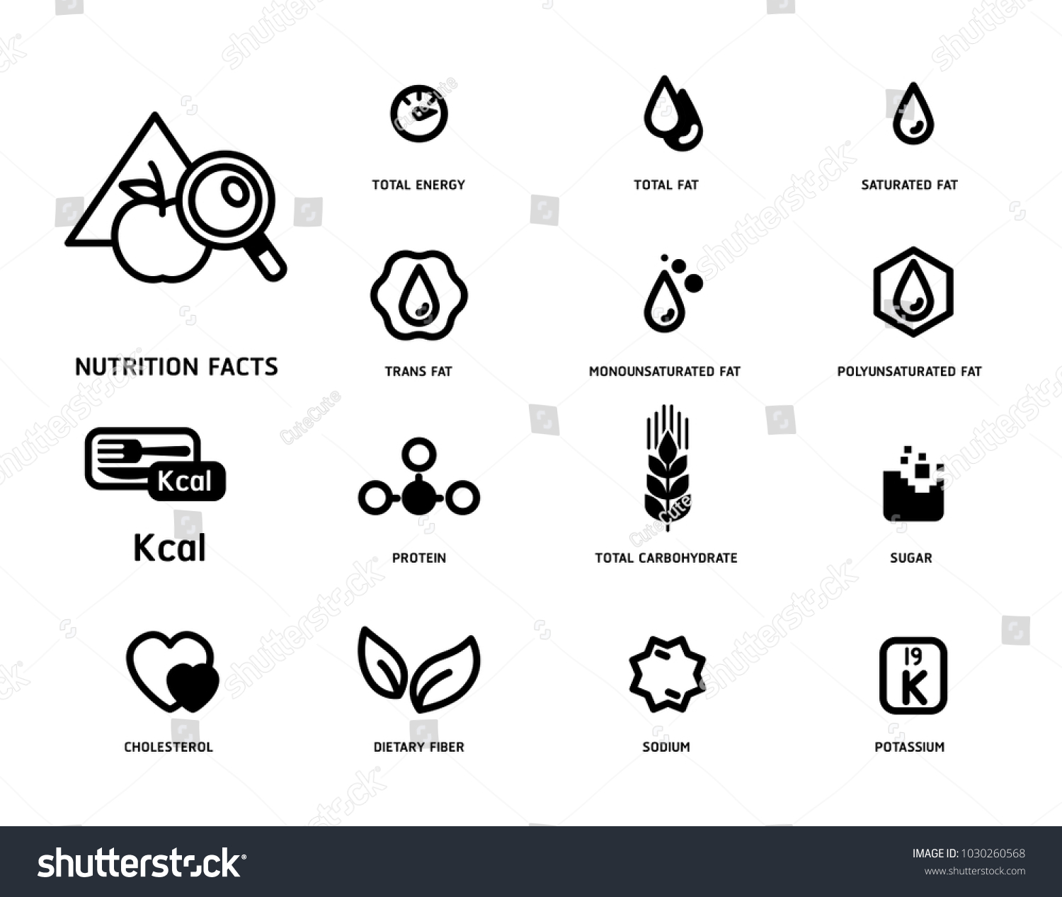 Nutrition facts icon concept minimal style. Flat - Royalty Free Stock ...