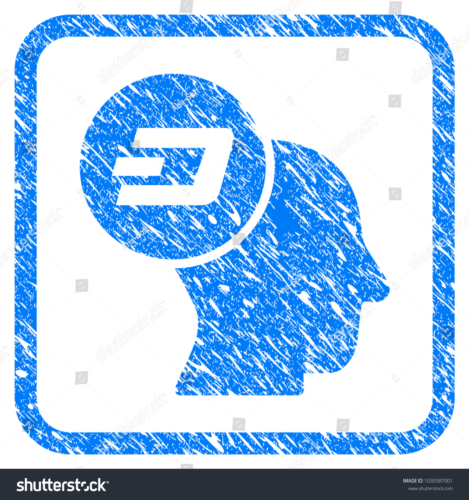 Dash Thinking Head rubber seal stamp watermark. - Royalty Free Stock ...
