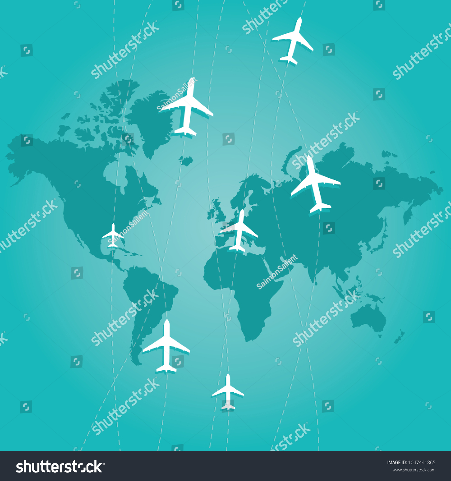 Modern Vector Illustration Of World Map Whit Royalty Free Stock