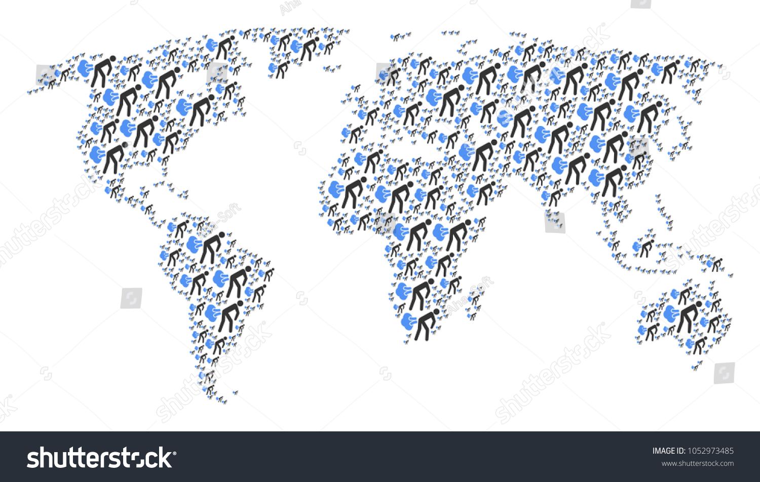 Geographic map mosaic created of fart gases - Royalty Free Stock Photo ...