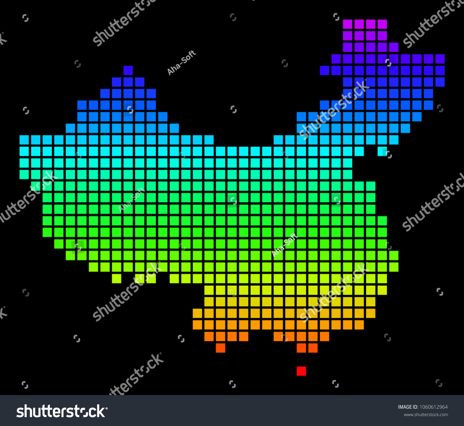 A dot China Map. Raster geographic map in bright - Royalty Free Stock ...