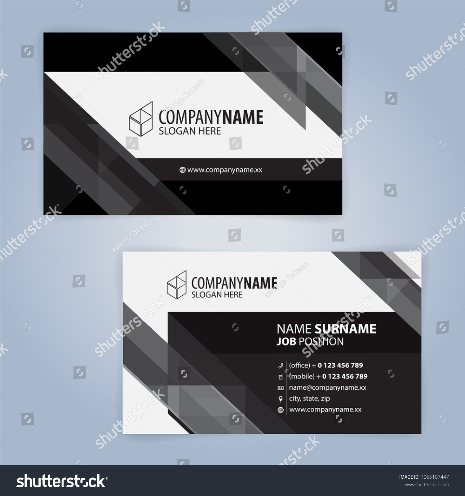 Black And White Modern Business Card Template Royalty Free Stock