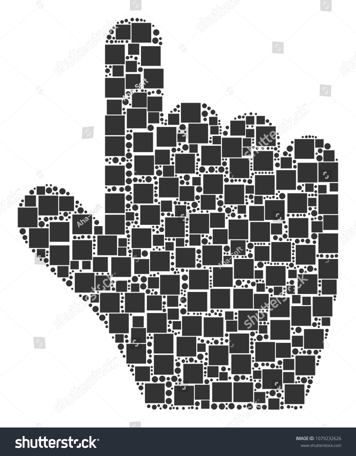 Pointer Finger mosaic icon of square figures and - Royalty Free Stock ...