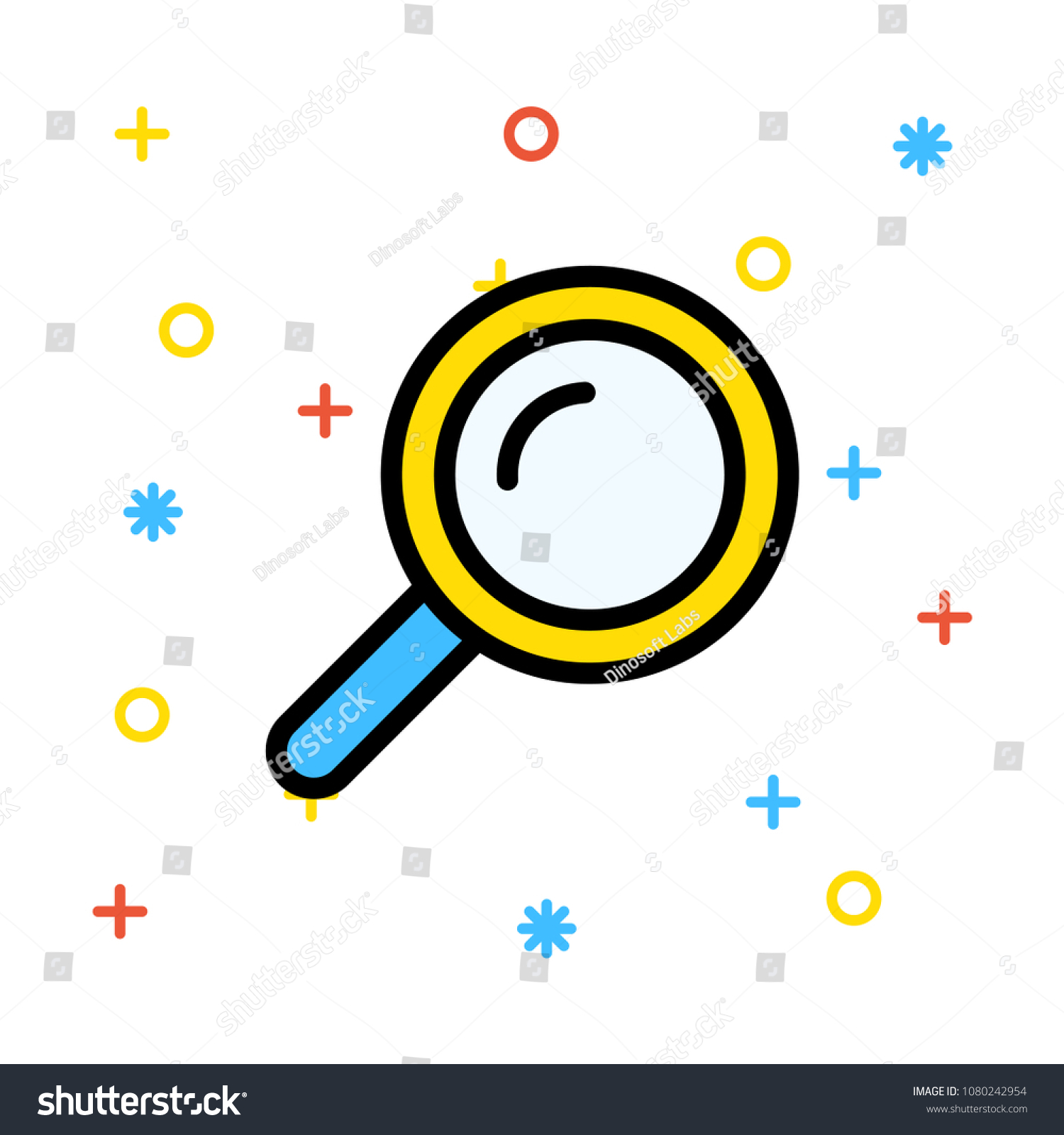 glass magnifier search - Royalty Free Stock Vector 1080242954 - Avopix.com