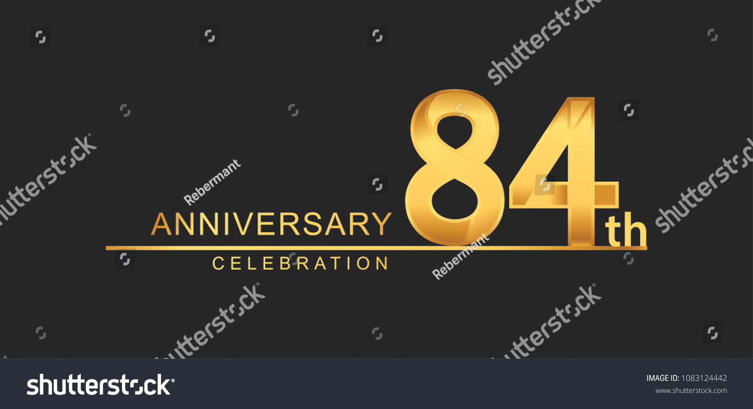 84 years anniversary celebration with elegant - Royalty Free Stock ...