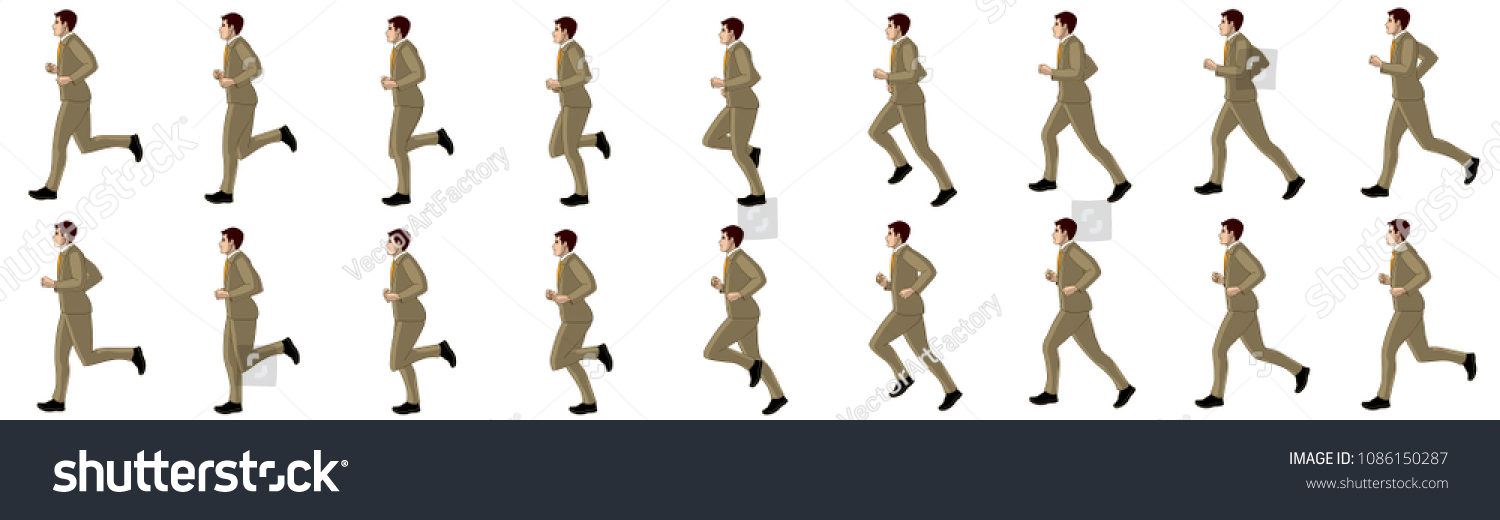 Business man running animation sprite sheet - Royalty Free Stock Vector ...