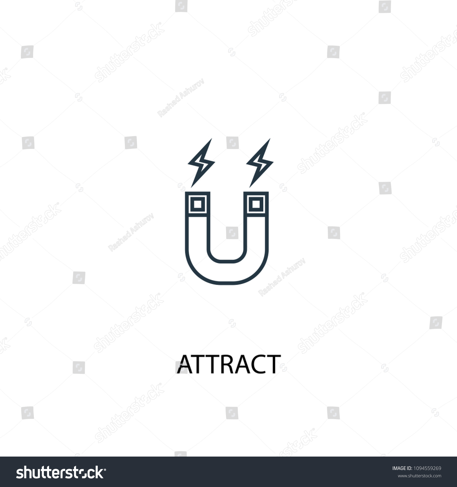 Attract line icon. Simple element illustration. - Royalty Free Stock ...