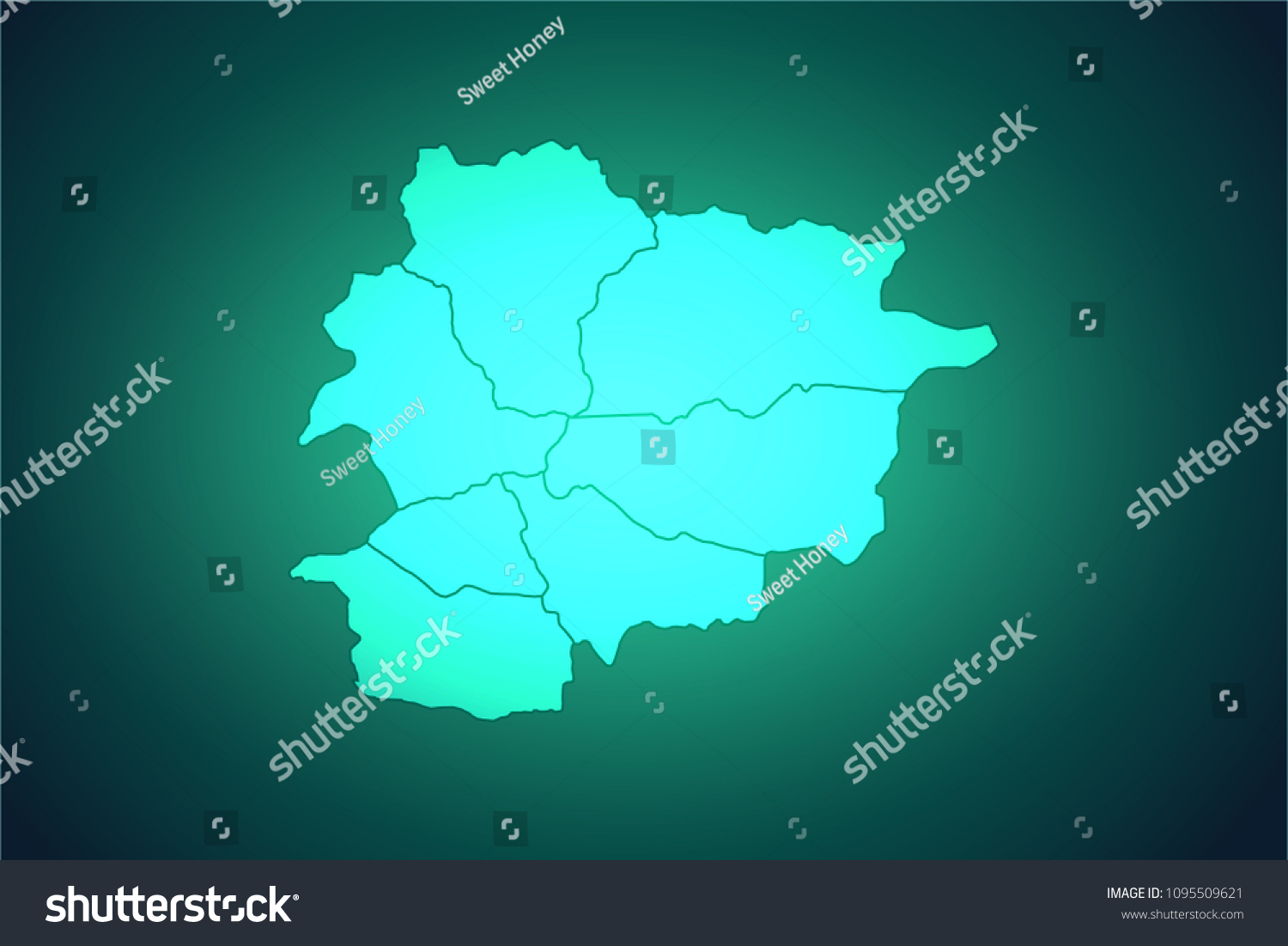 Map of Andorra- Light map on dark background for - Royalty Free Stock ...
