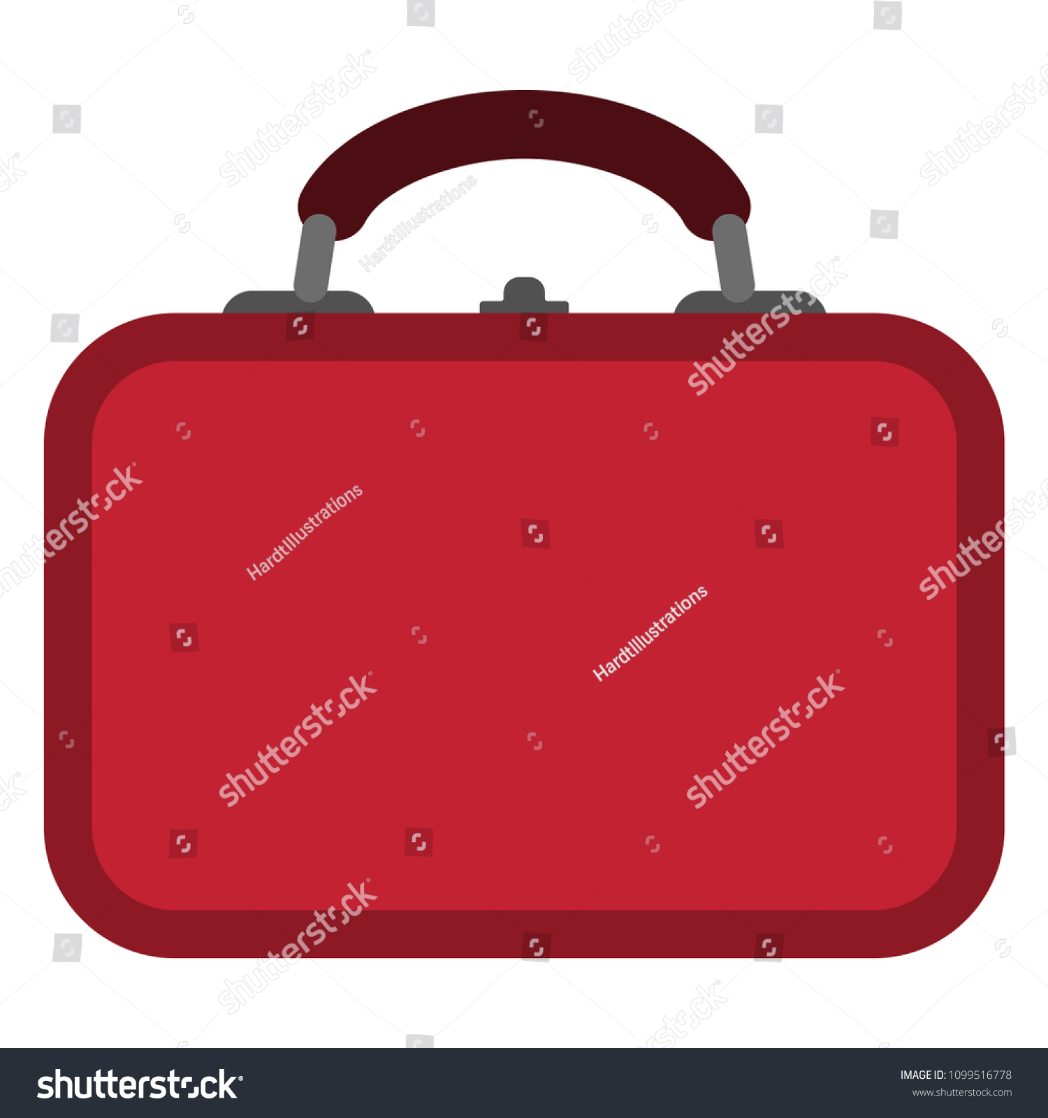 Lunch Box Illustration - Red lunch box with - Royalty Free Stock Vector ...