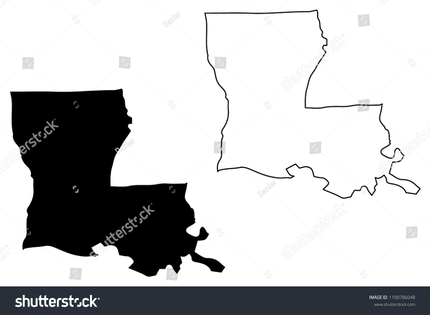 Louisiana Map Vector Illustration Scribble Royalty Free Stock Vector