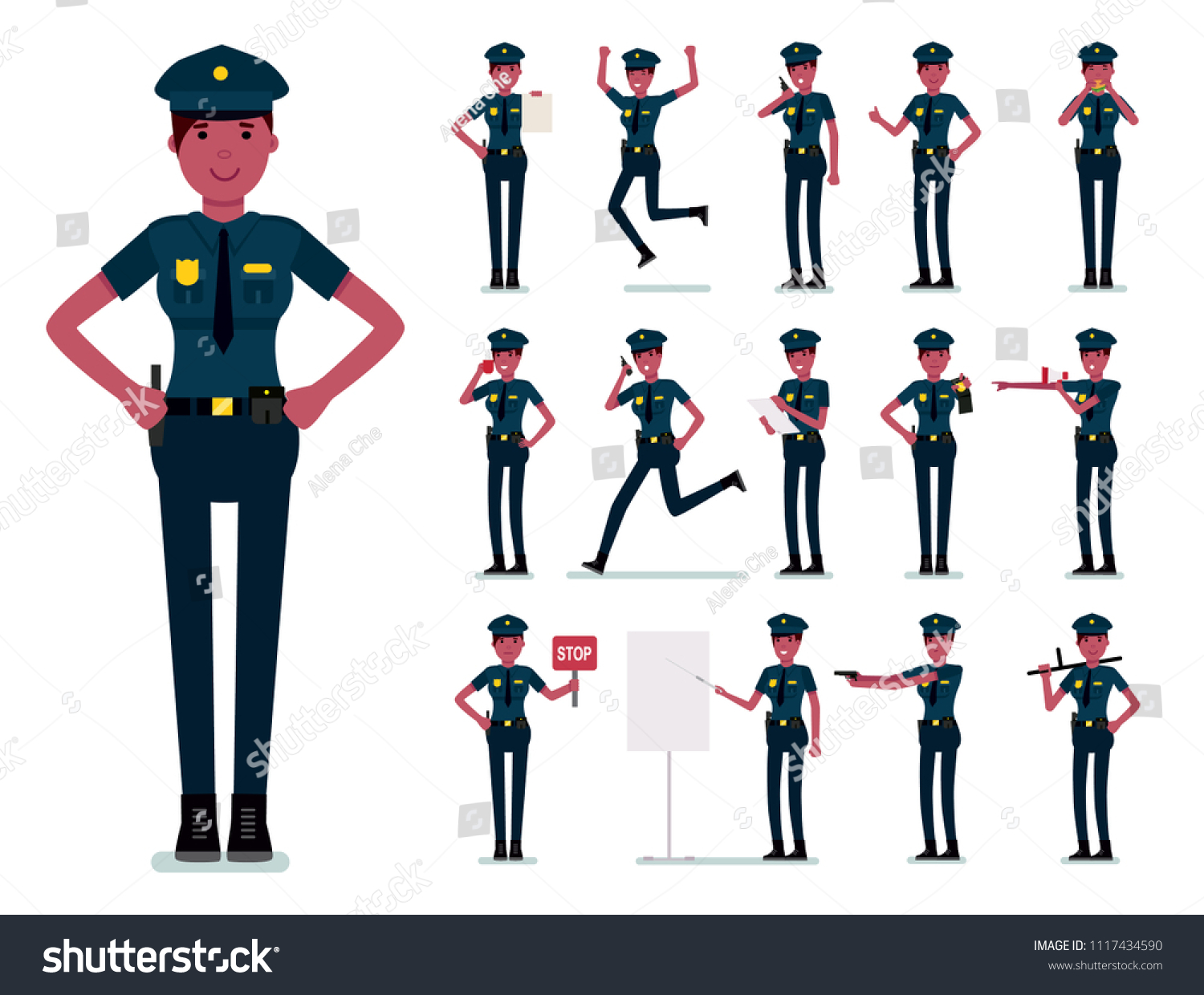 Policewoman character vector design. Female - Royalty Free Stock Vector ...