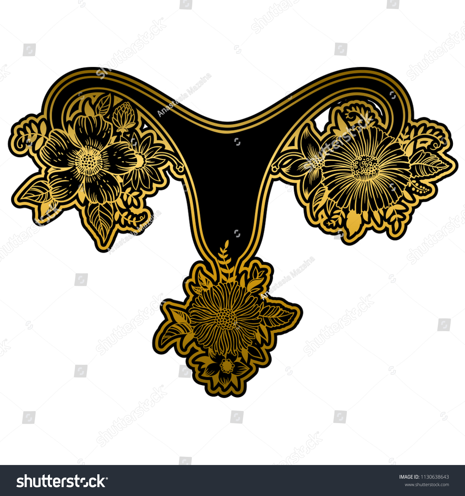 Beautiful Female Reproductive Organs With Royalty Free Stock Vector