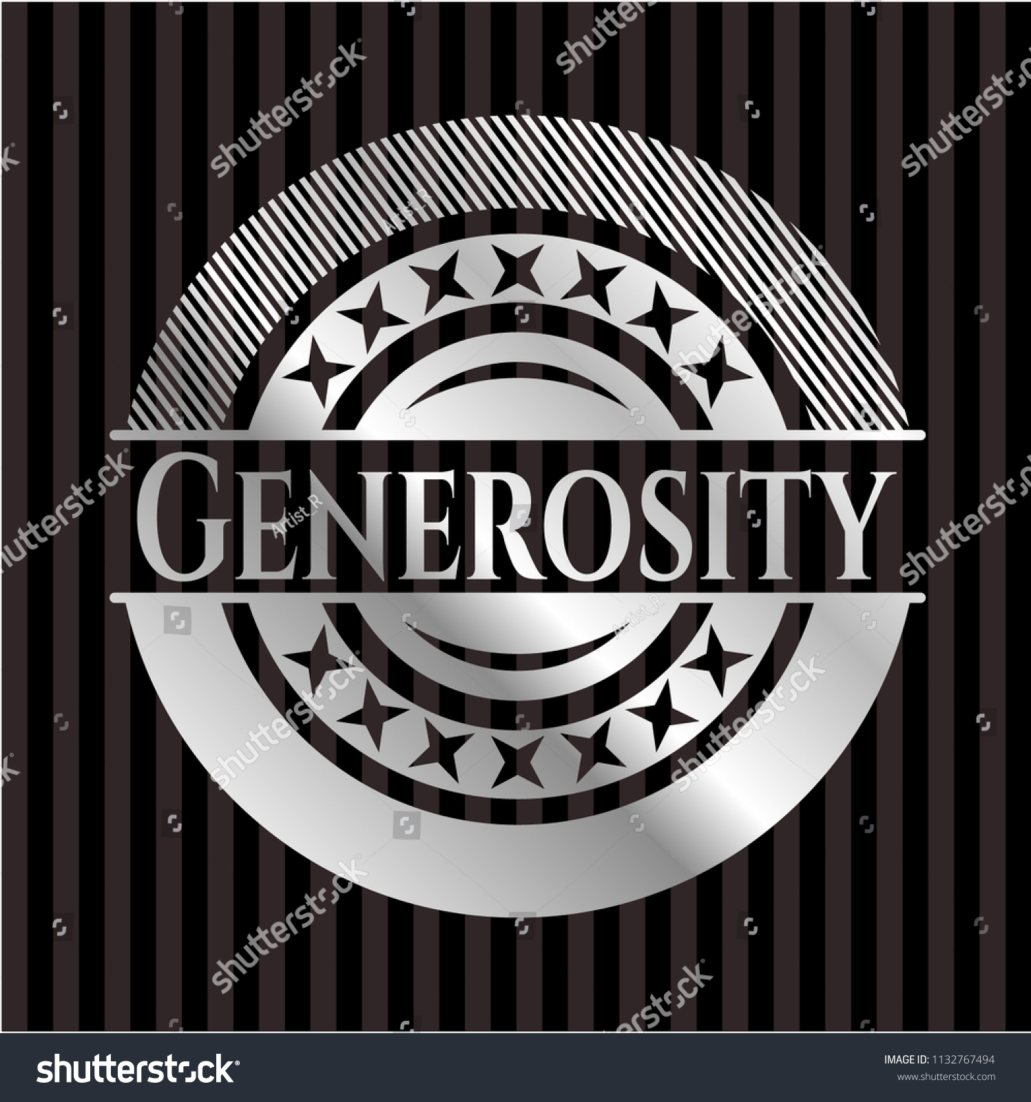 Generosity Silvery Shiny Emblem Royalty Free Stock Vector 1132767494