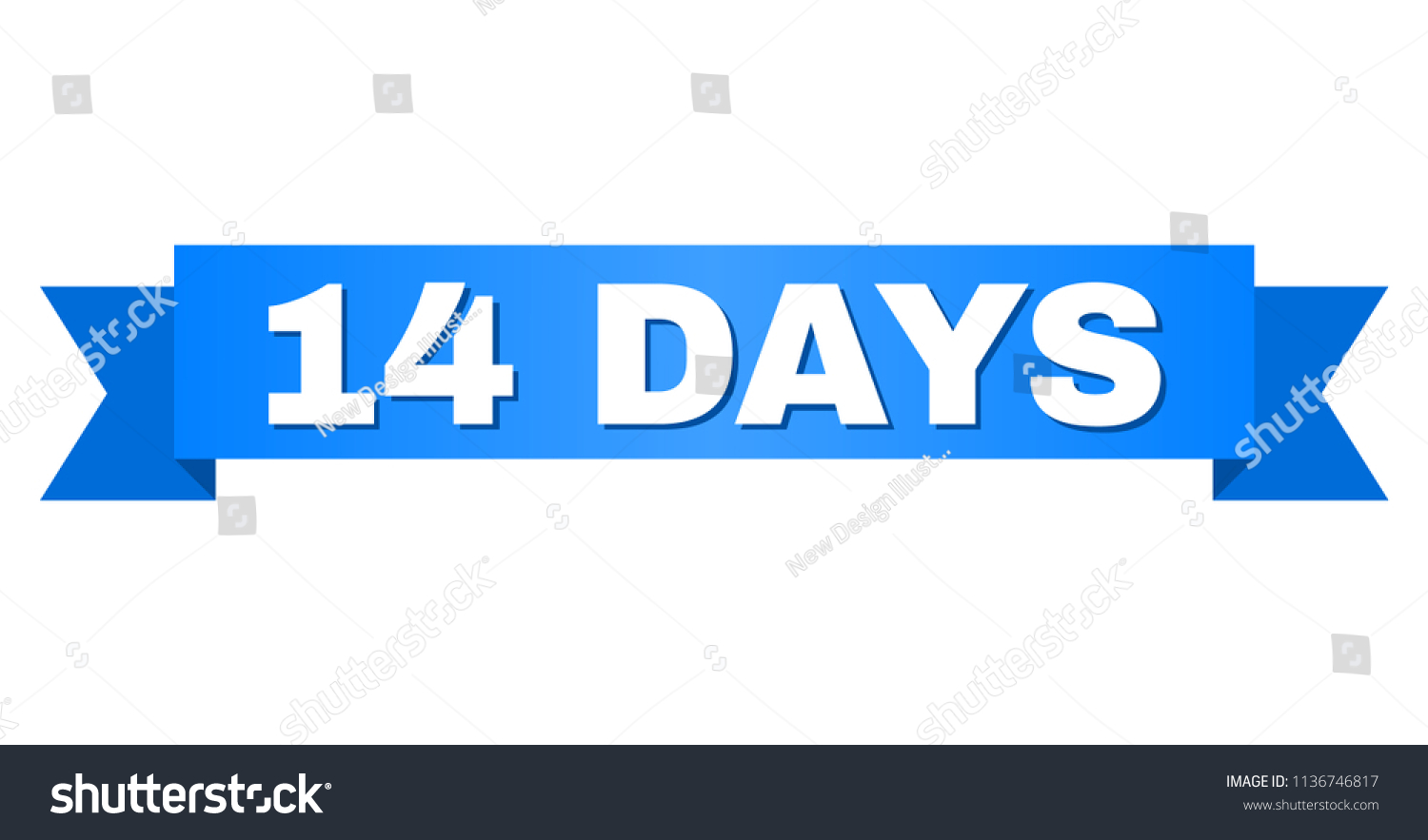 14 DAYS text on a ribbon. Designed with white - Royalty Free Stock ...