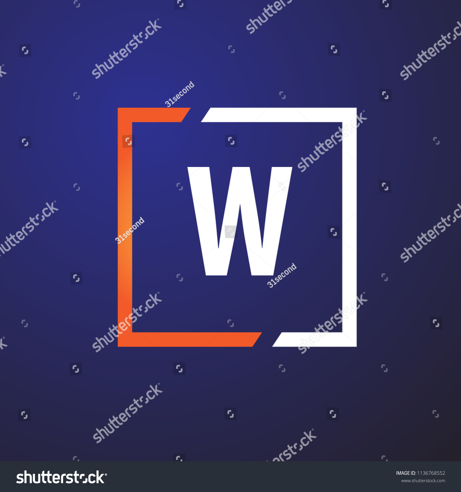 W Letter Square Logo - Royalty Free Stock Vector 1136768552 - Avopix.com
