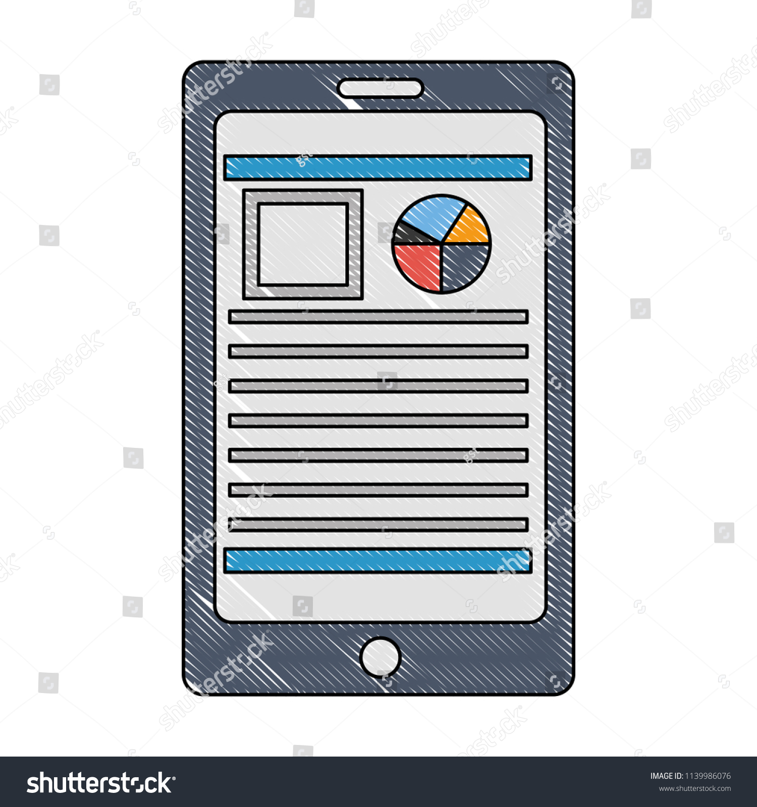 tablet device with document file and statistics - Royalty Free Stock ...