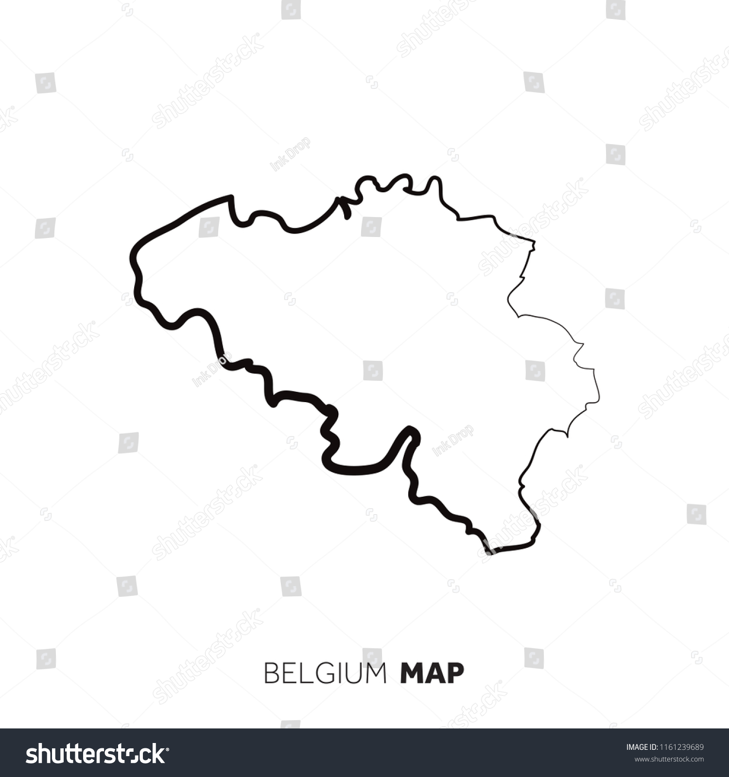 Belgium country map outline
