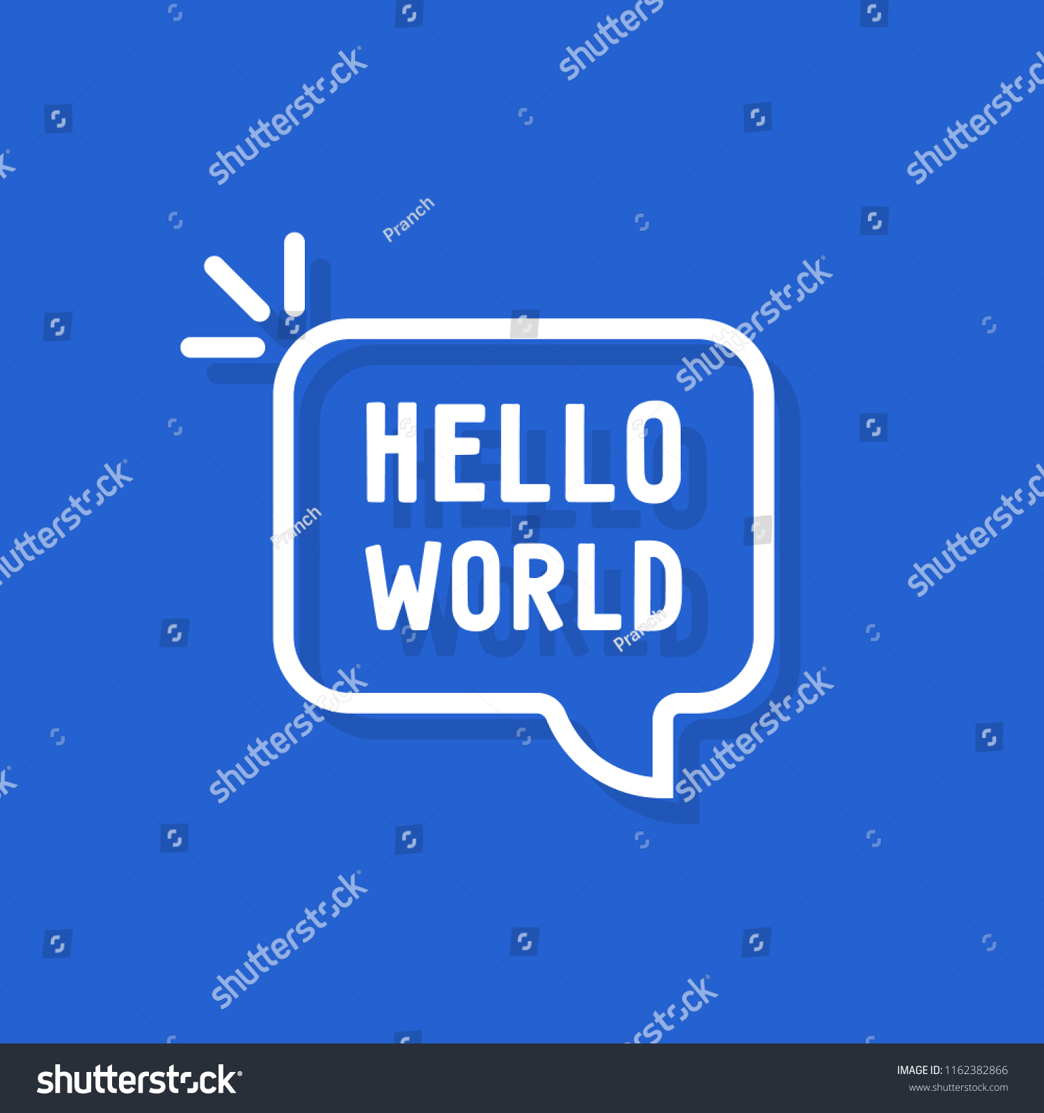 hello world text in speech bubble. concept of - Royalty Free Stock ...