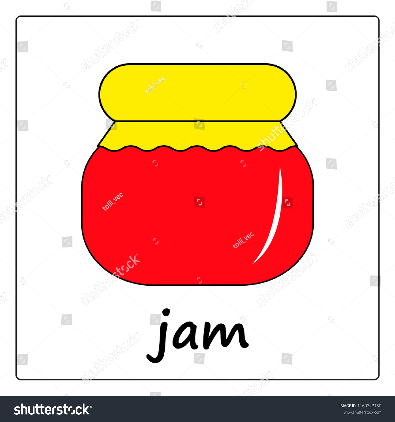 jam - сartoon card, worksheet for children. - Royalty Free Stock Vector ...