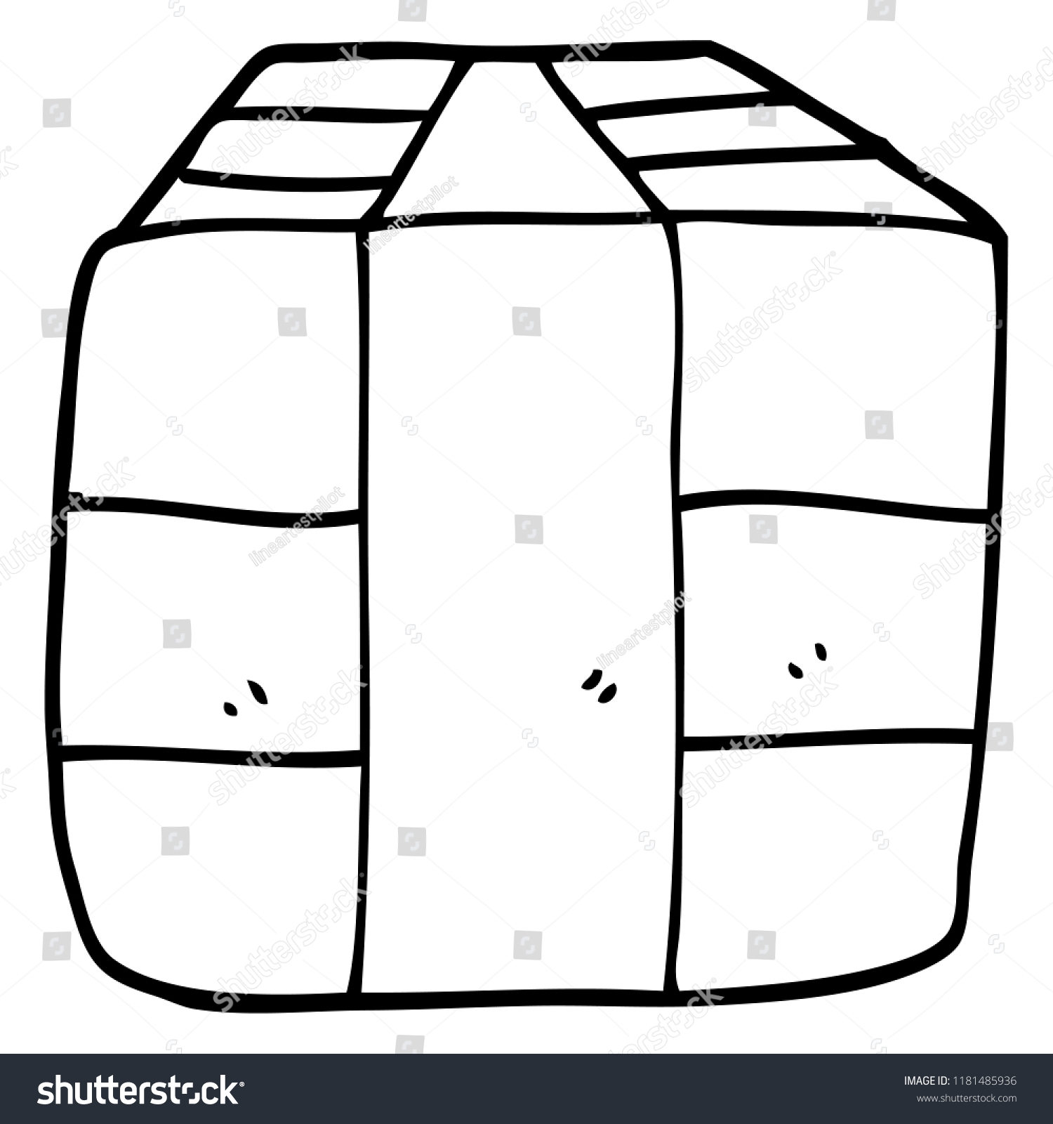 line drawing cartoon wrapped gift - Royalty Free Stock Photo 1181485936 ...