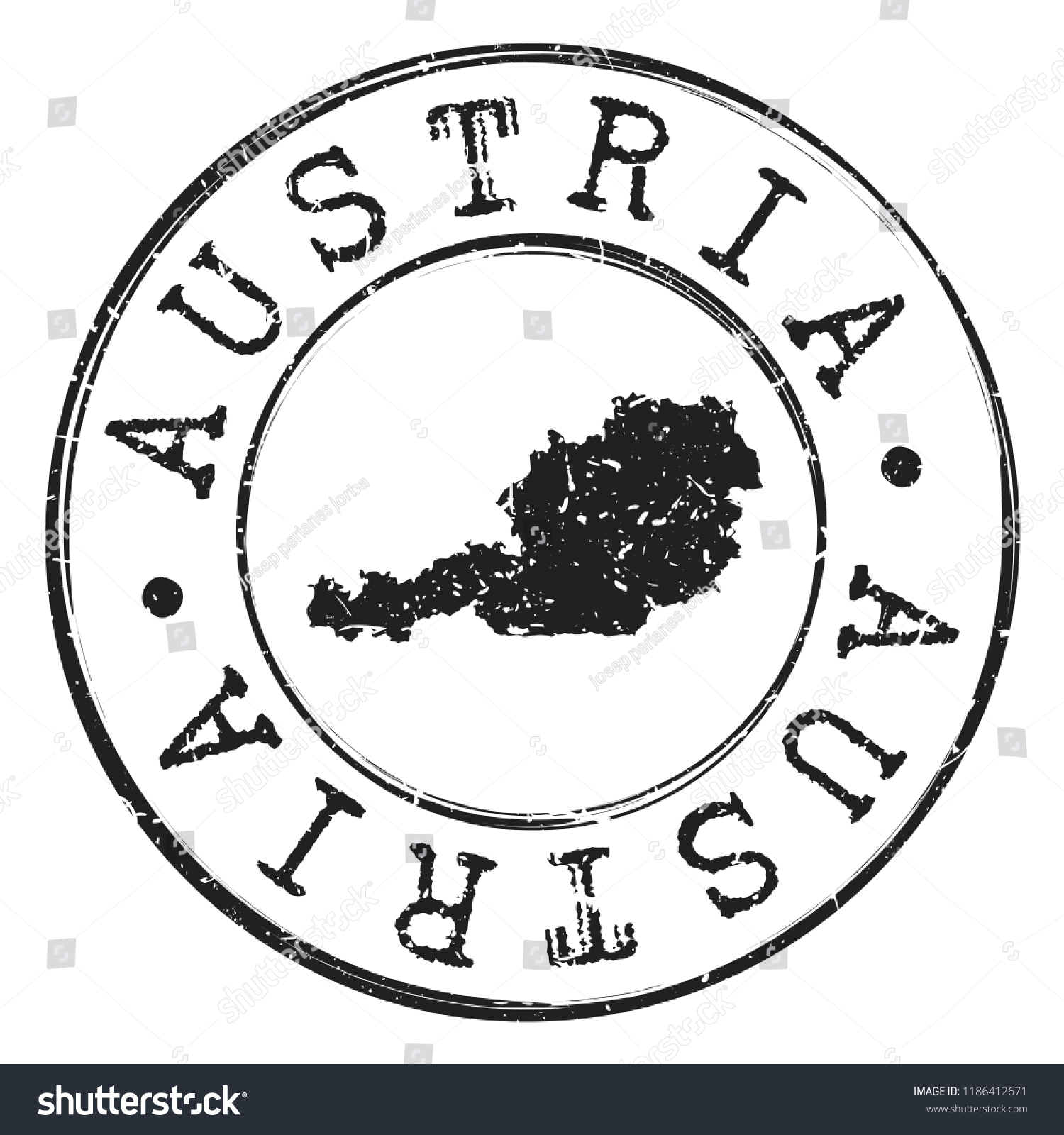 Austria Stamp Silhouette Map. Postal Passport - Royalty Free Stock ...