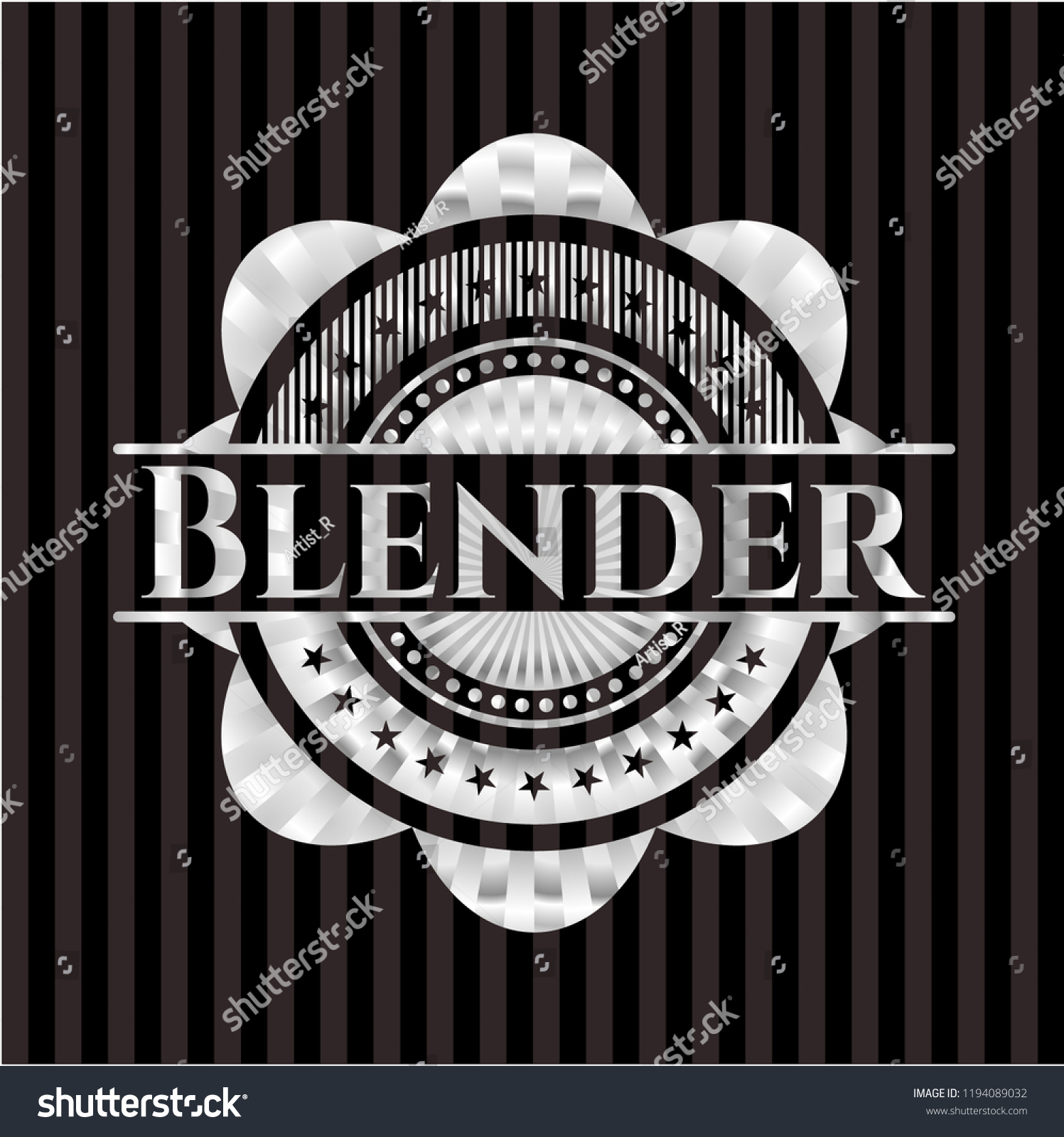 Blender Silvery Emblem Royalty Free Stock Vector 1194089032