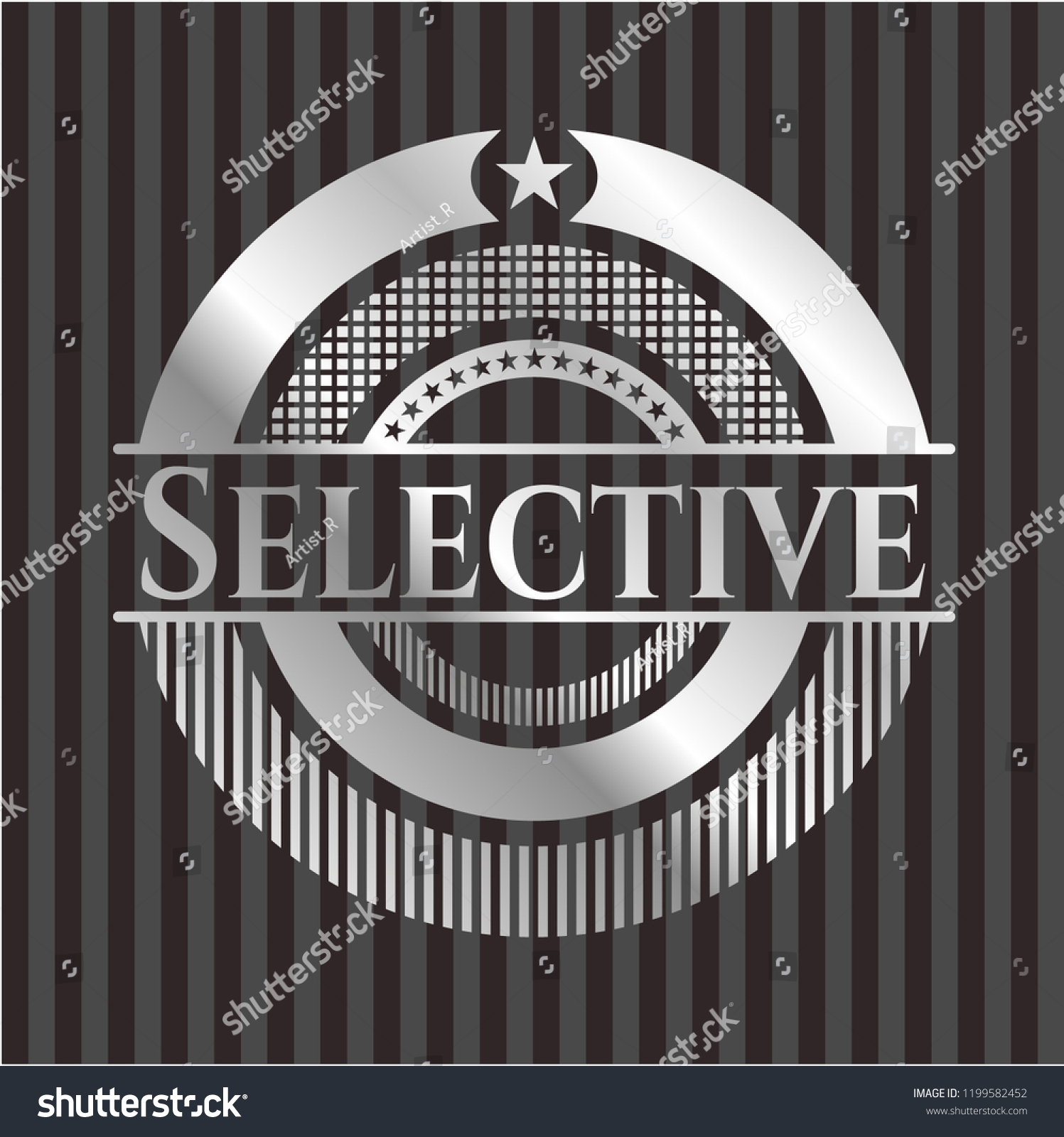 Selective Silvery Emblem Royalty Free Stock Vector 1199582452