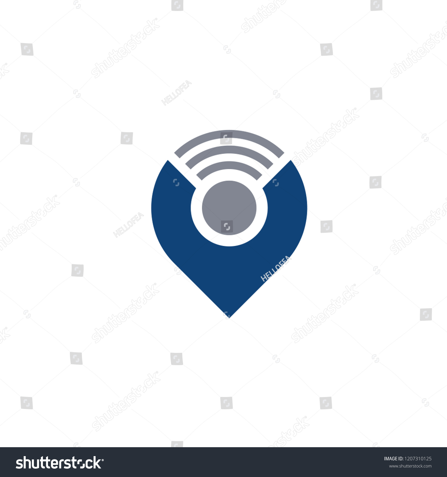 Pin Signal Logo Designs Royalty Free Stock Vector 1207310125