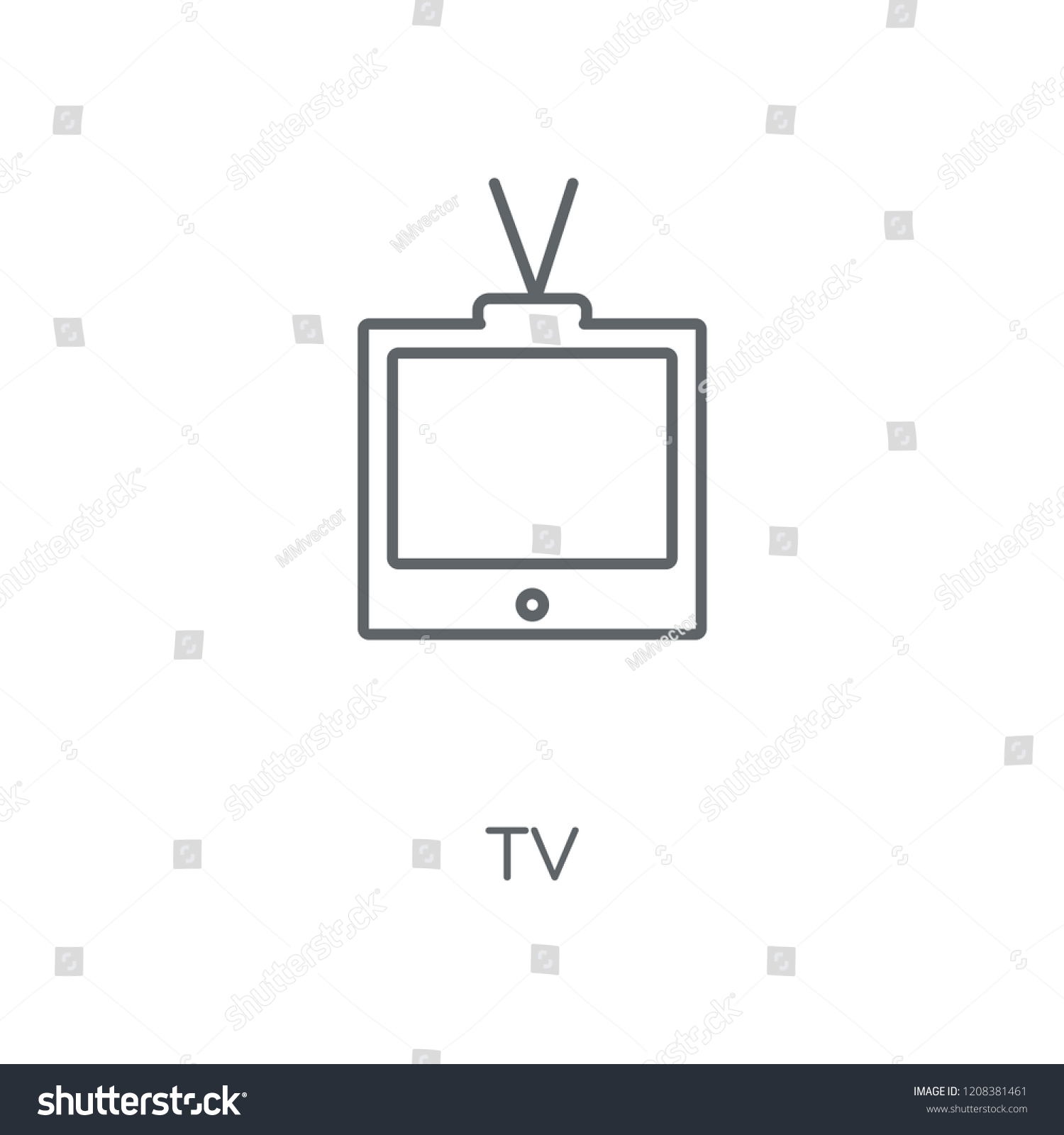 Tv linear icon. Tv concept stroke symbol design. - Royalty Free Stock ...
