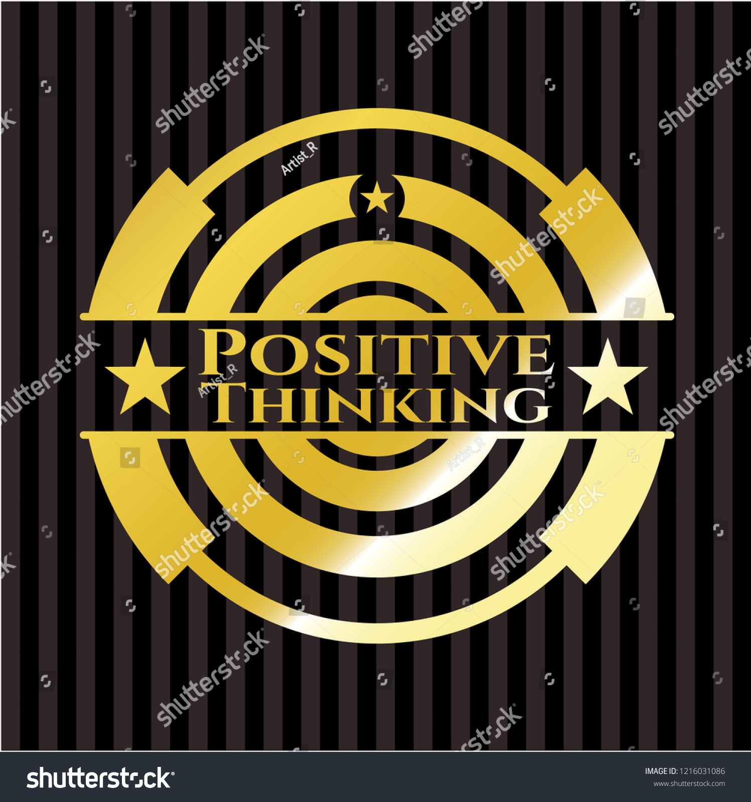 Positive Thinking shiny emblem - Royalty Free Stock Vector 1216031086 ...
