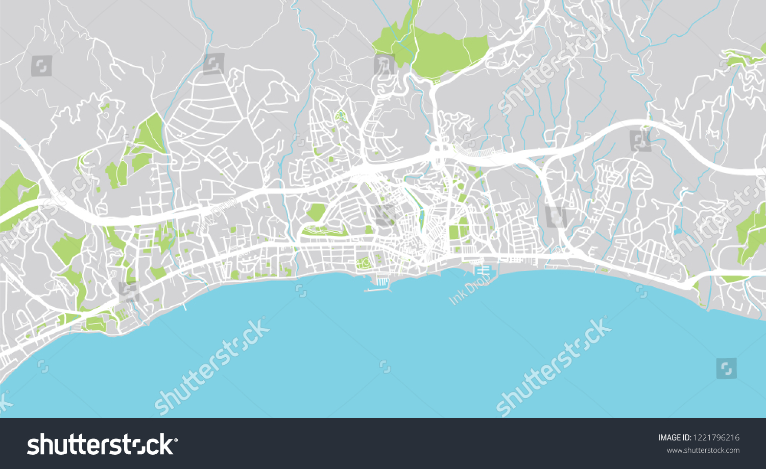 Urban vector city map of Marbella, Spain - Royalty Free Stock Vector ...