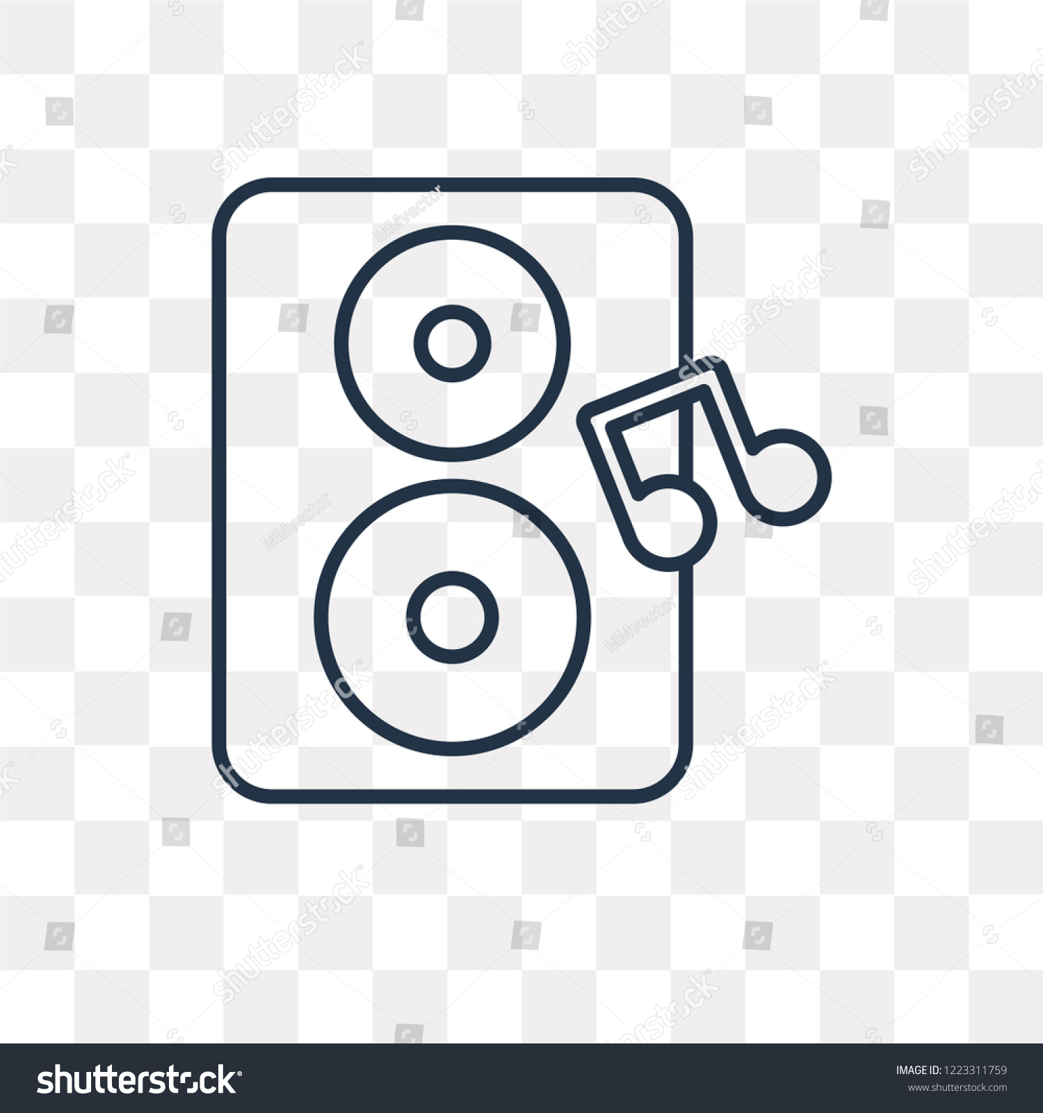 Loud Woofer Box vector outline icon isolated on - Royalty Free Stock ...