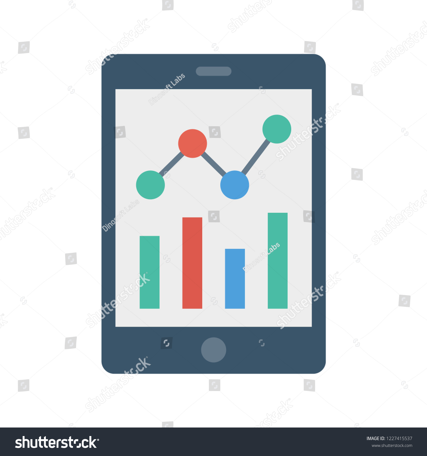 Analytic Chart Graph Royalty Free Stock Vector 1227415537