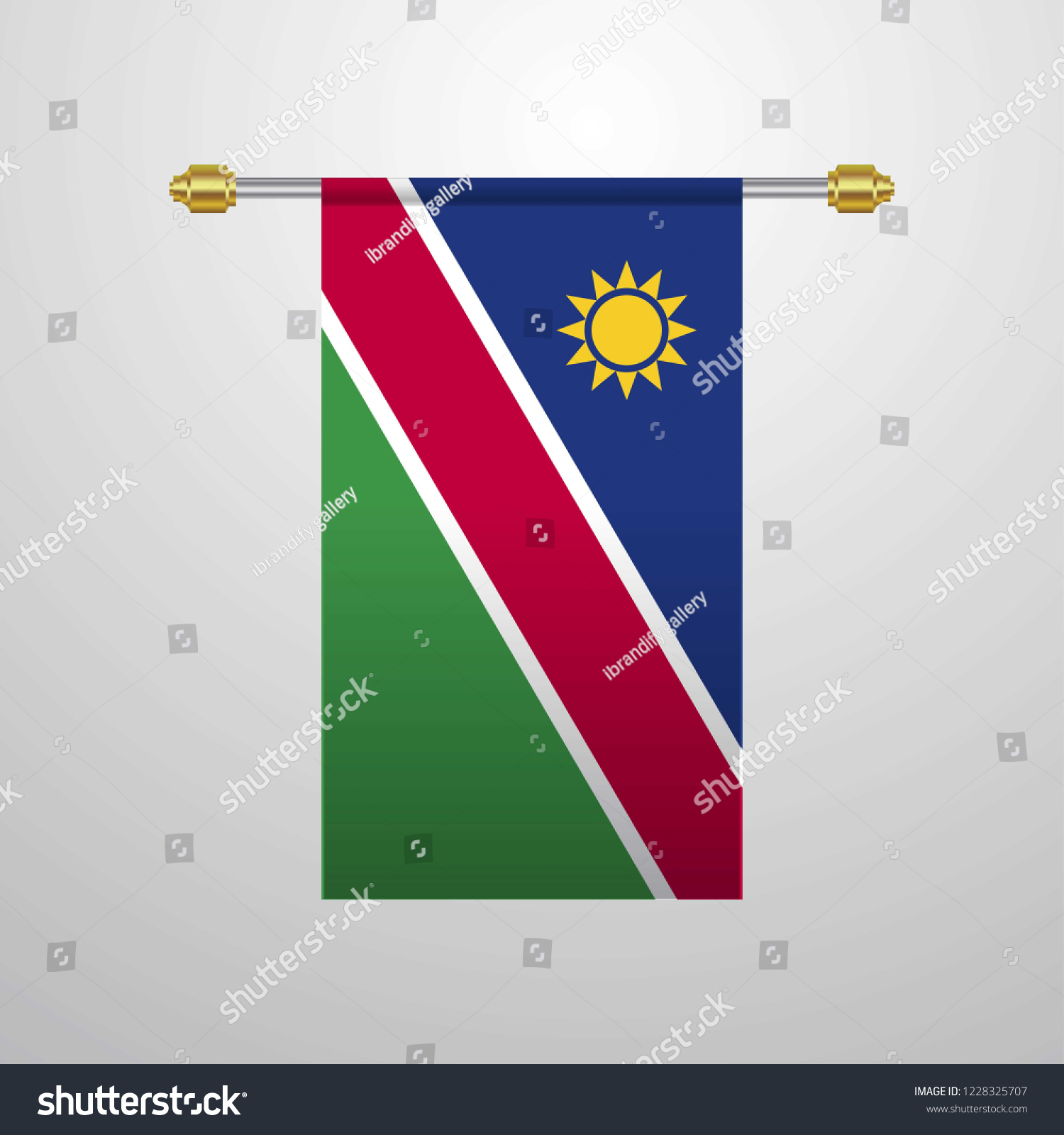 Namibia hanging Flag - Royalty Free Stock Vector 1228325707 - Avopix.com