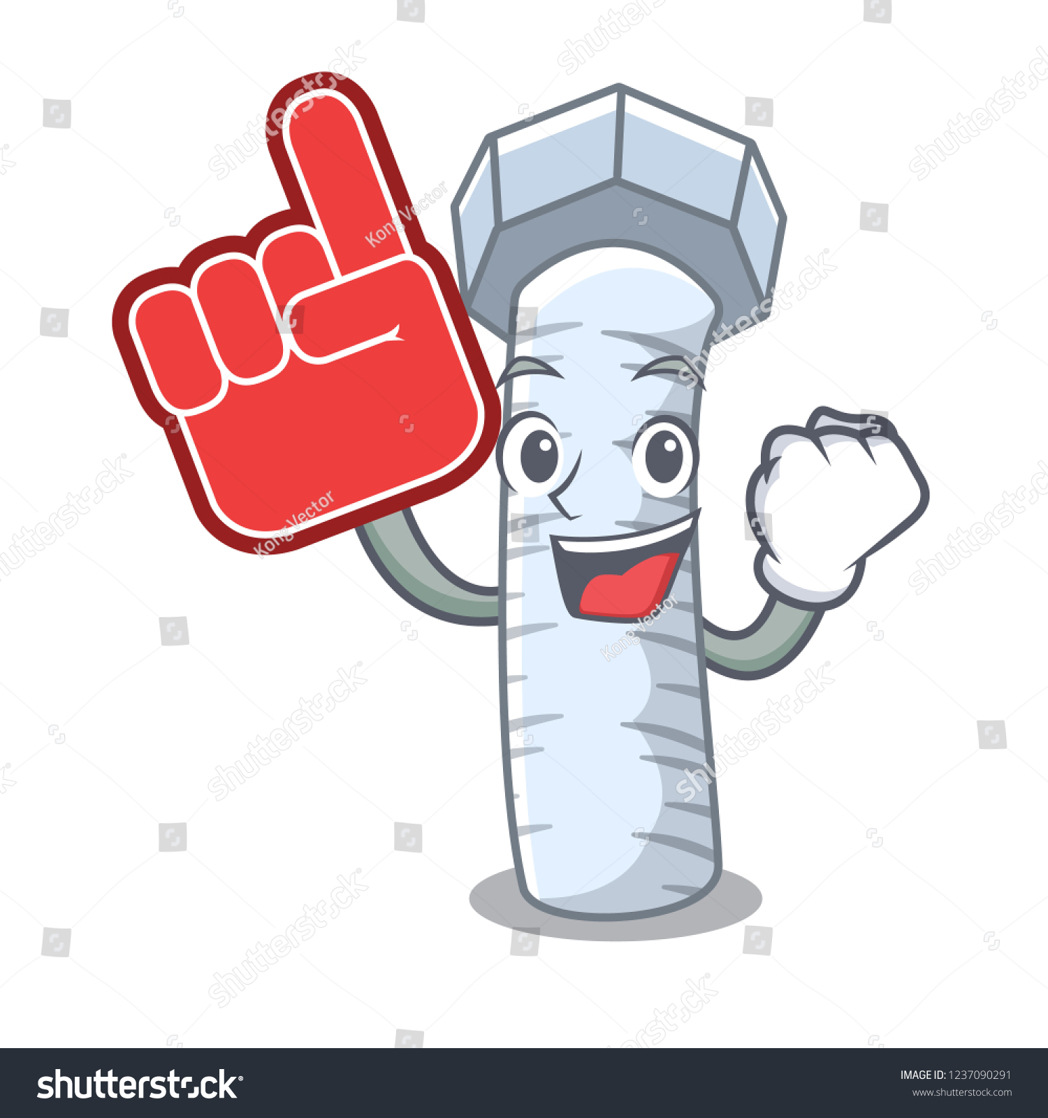 Foam finger cartoon bolts closeup on the car - Royalty Free Stock ...