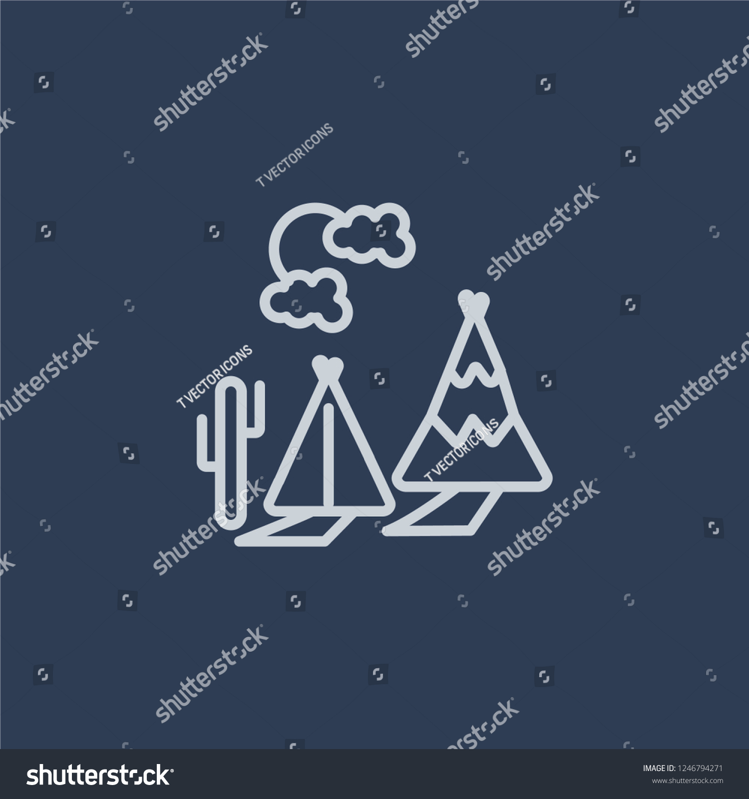 Indian Village icon. Indian Village linear - Royalty Free Stock Vector ...