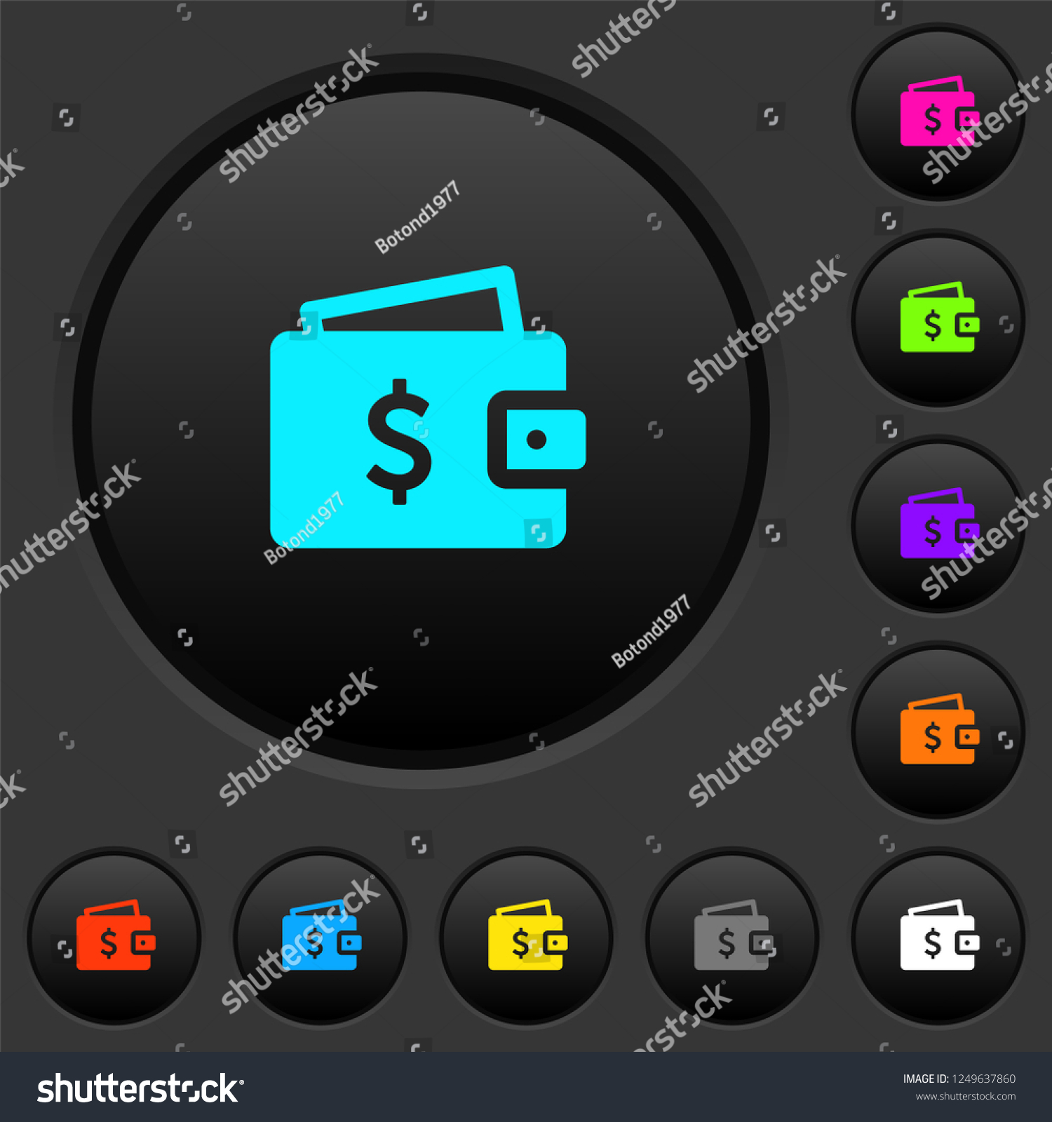 Dollar wallet dark push buttons with vivid color - Royalty Free Stock ... Dollar wallet dark push buttons with vivid color - Royalty Free Stock ...