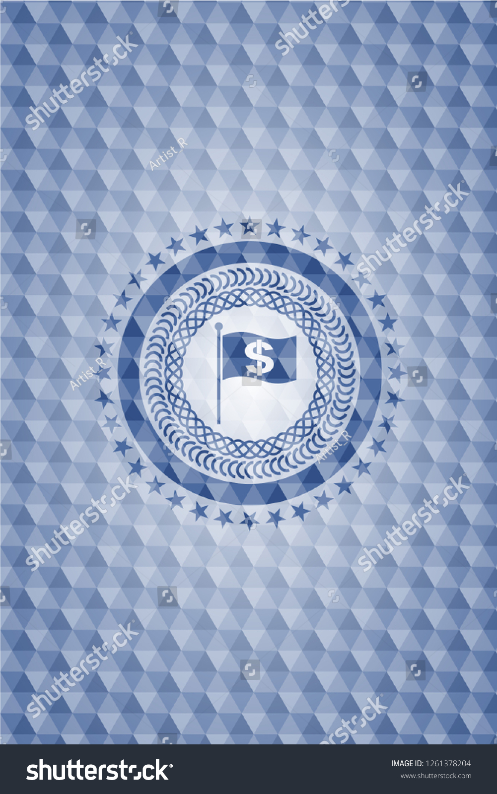 flag with money symbol inside icon inside blue - Royalty Free Stock ...