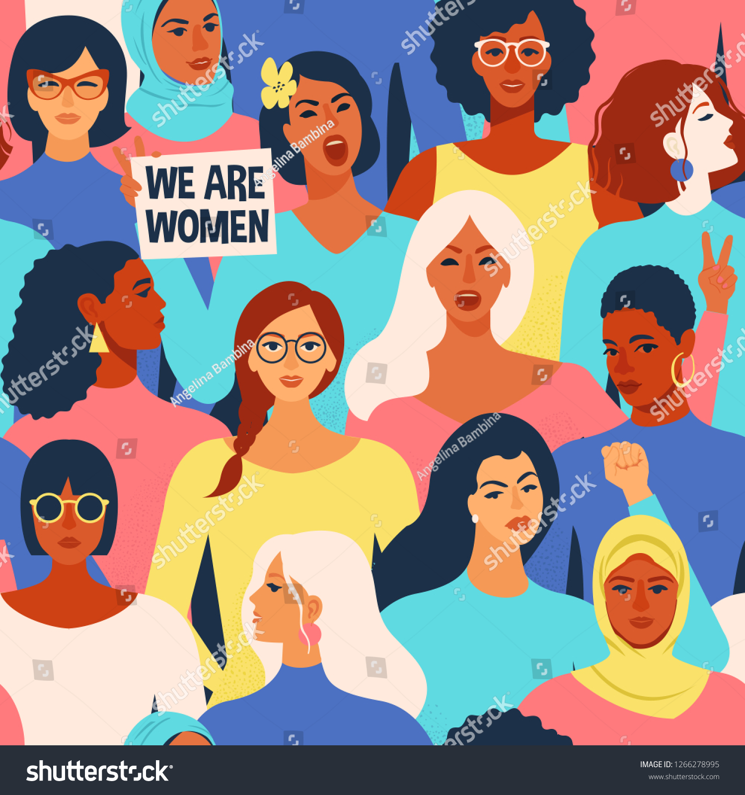 Female Diverse Faces Of Different Ethnicity Royalty Free Stock Vector