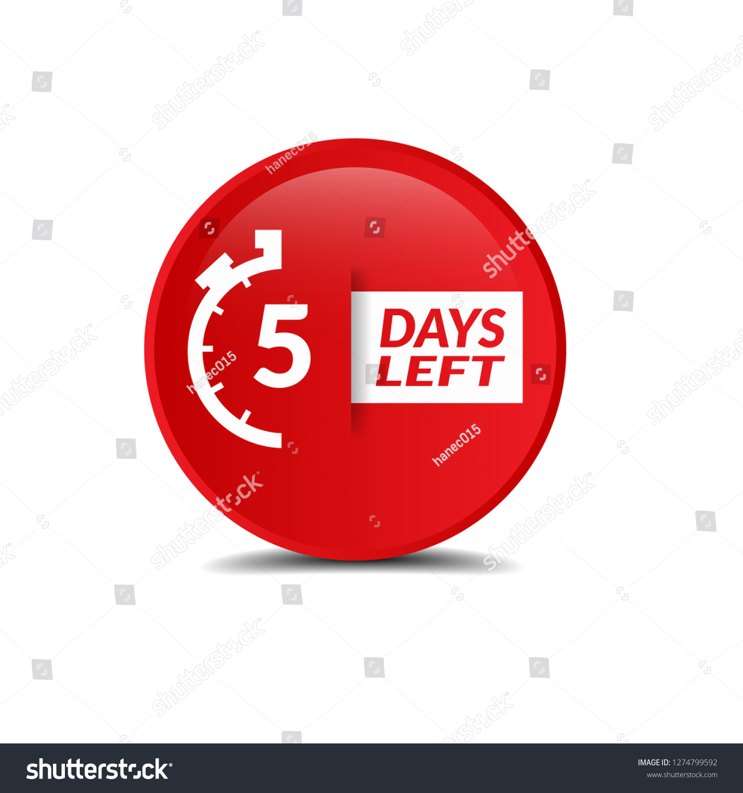 5 Days Left sign - Royalty Free Stock Vector 1274799592 - Avopix.com